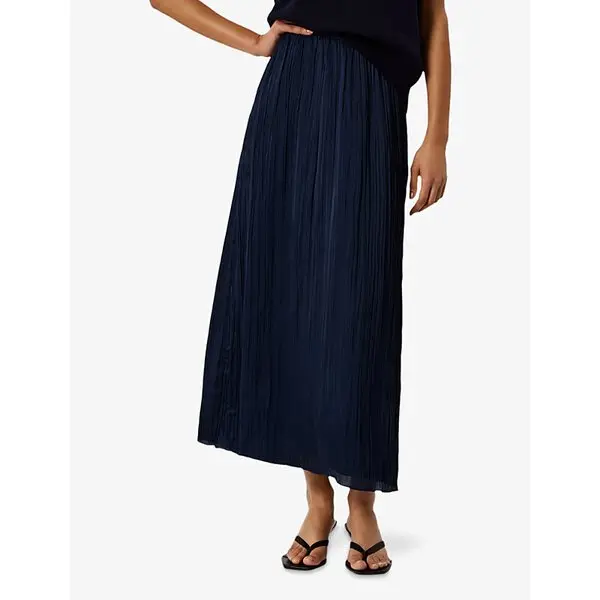 Whistles Plisse Column Woven Midi Skirt