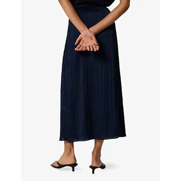 Whistles Plisse Column Woven Midi Skirt