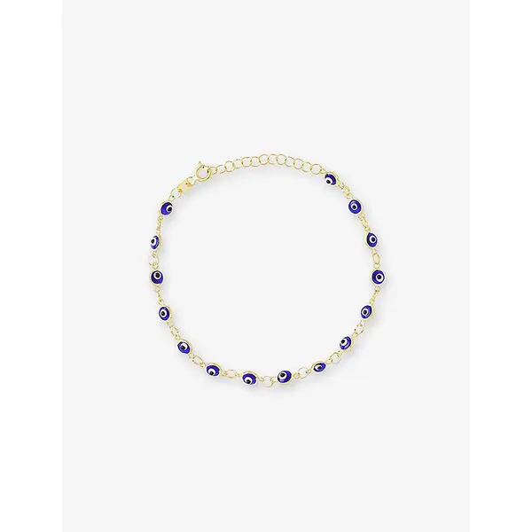 LA MAISON COUTURE Ece London 22ct Yellow Gold Vermeil Chain Bracelet - Blue
