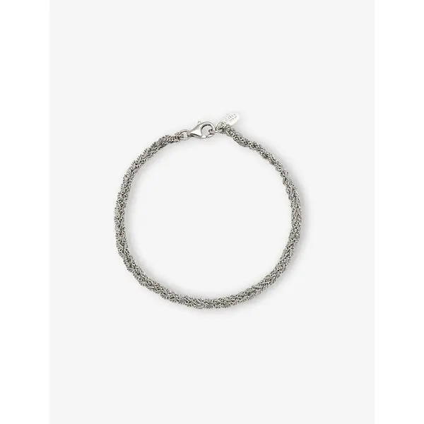 LA MAISON COUTURE Assya Panama Sterling-silver And Silk Friendship Bracelet - Grey