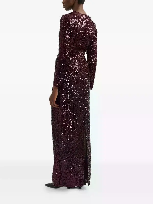 Erdem Draped Long-sleeve Gown - Red