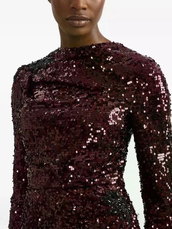 Erdem Draped Long-sleeve Gown - Red