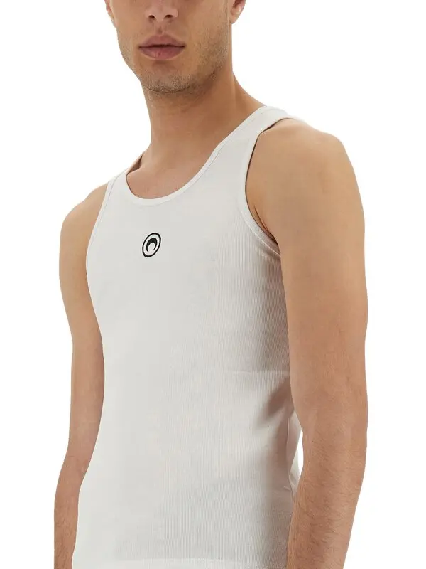 MARINE SERRE Ribbed Tank Top With Moon Logo