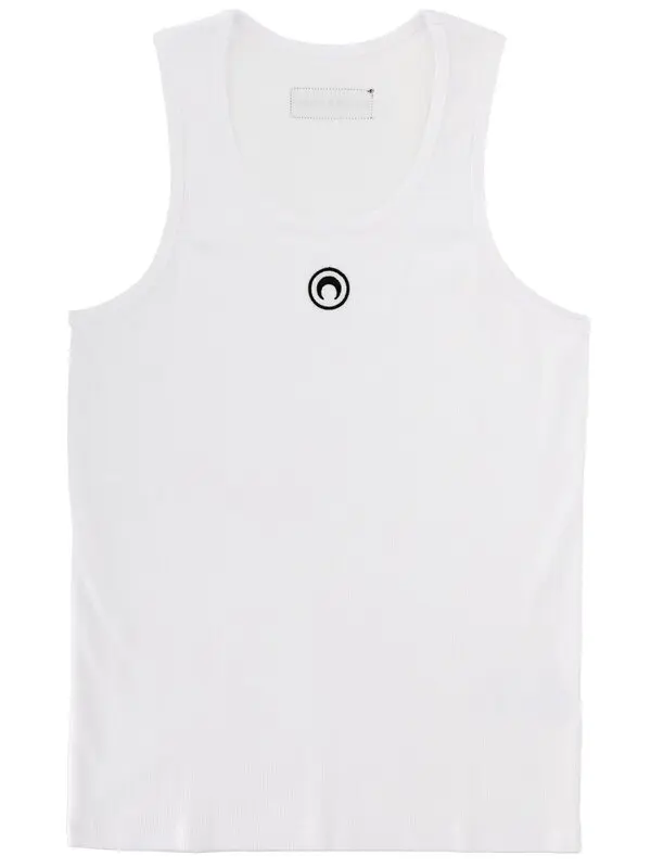 MARINE SERRE Ribbed Tank Top With Moon Logo