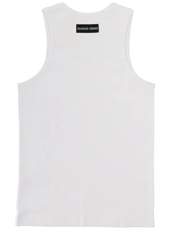 MARINE SERRE Ribbed Tank Top With Moon Logo