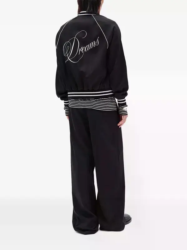 ANN DEMEULEMEESTER Esko Embroidery-detail Bomber Jacket - Black