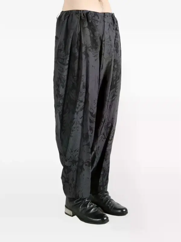 Yohji Yamamoto Jacquard Patterned Trousers