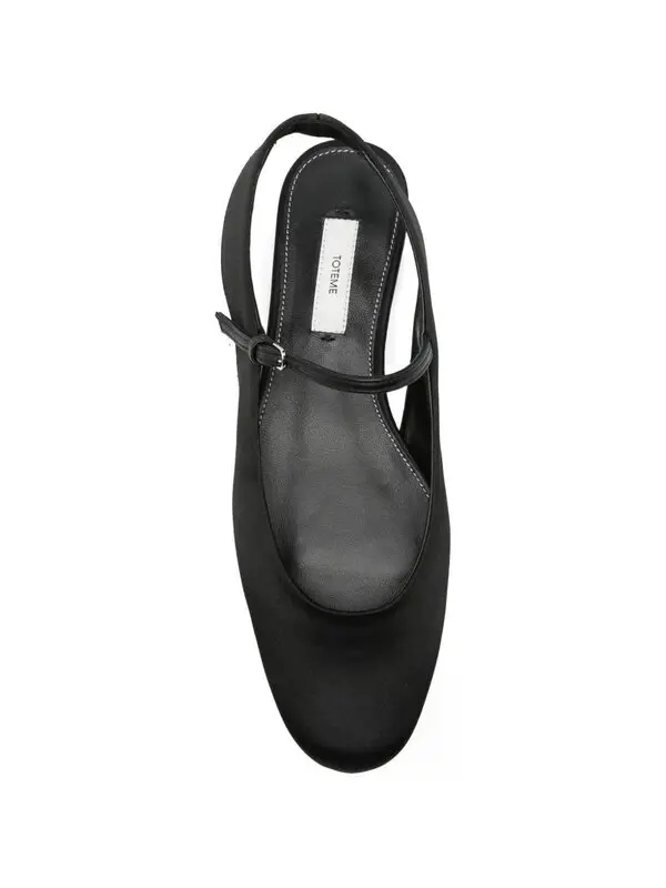 TOTEME Slingback Satin Mary Janes - Black