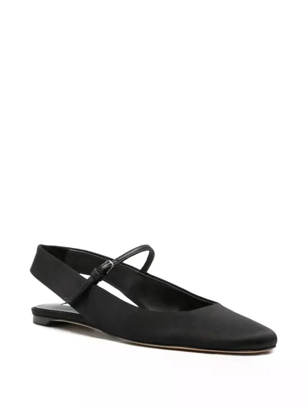 TOTEME Slingback Satin Mary Janes - Black