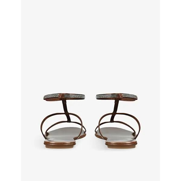 PEDRO GARCIA Enola Embellished Flat Leather Sandals