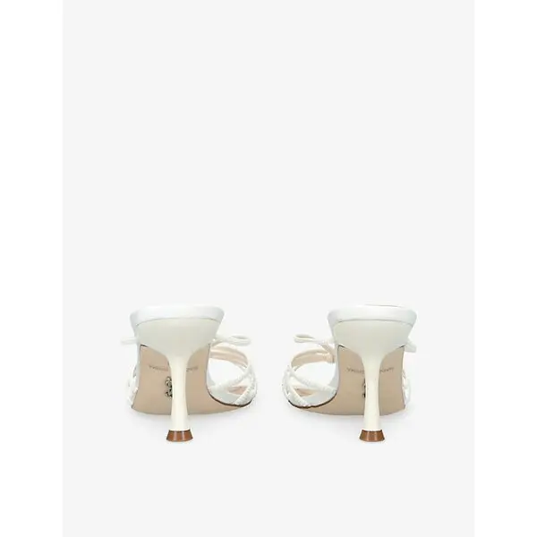Steve Madden Edna Heeled Leather Sandals - White