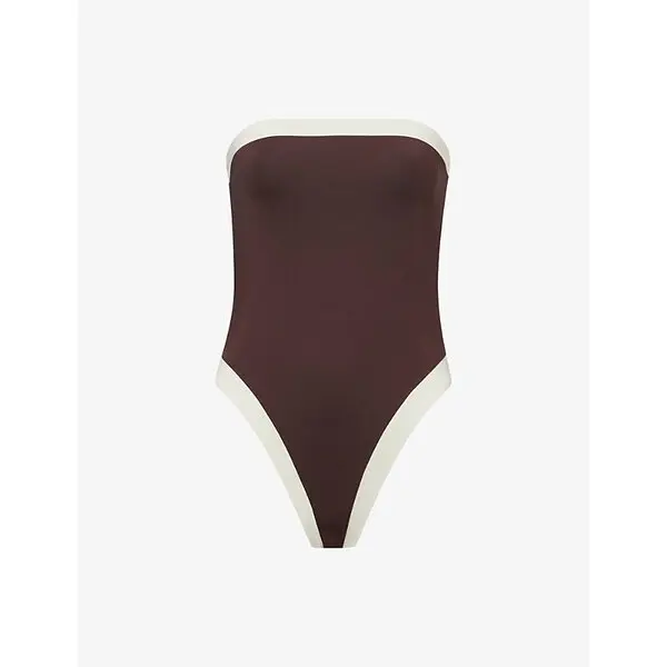 Monday Swimwear Miami Belted Swimsuit - Espresso/ivory