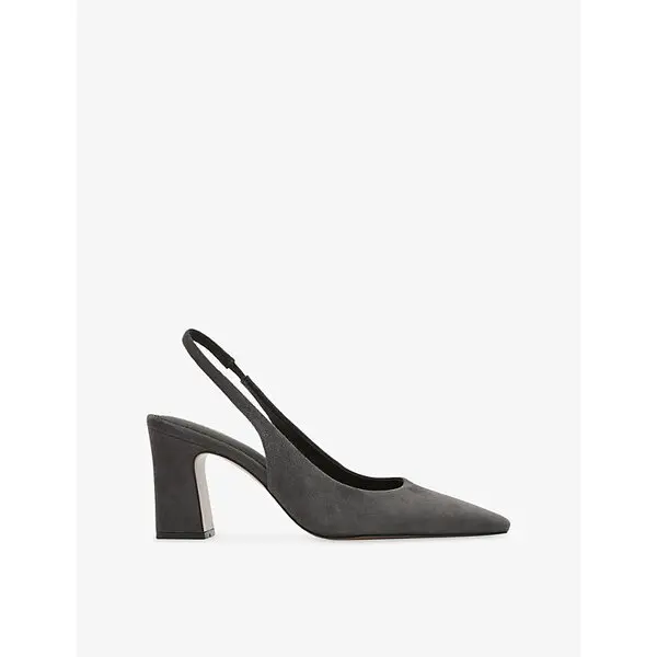 REISS Lorena Suede Slingback Courts - Grey