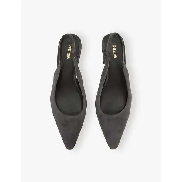 REISS Lorena Suede Slingback Courts - Grey