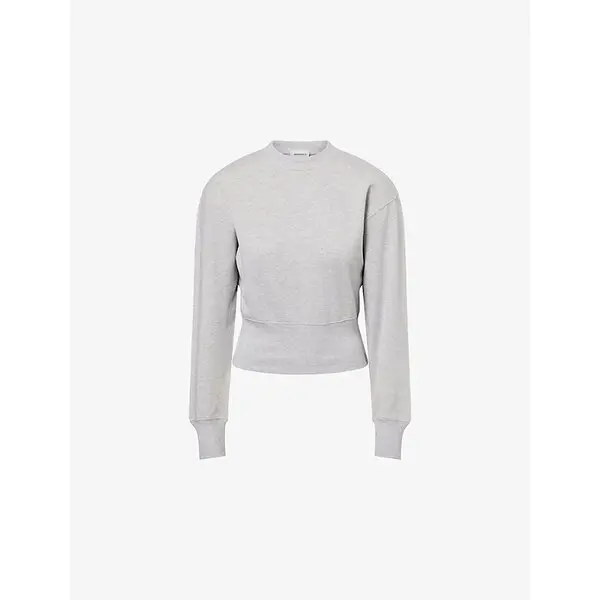 ADANOLA Cinch Hem Cotton-modal Jersey Sweatshirt - Light Grey Melange