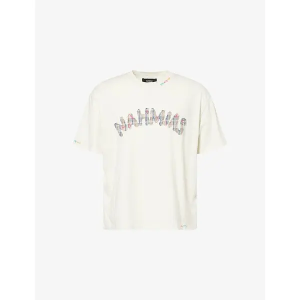 NAHMIAS Dusty Rainbow Logo-embroidered Cotton-jersey T-shirt - Egg White