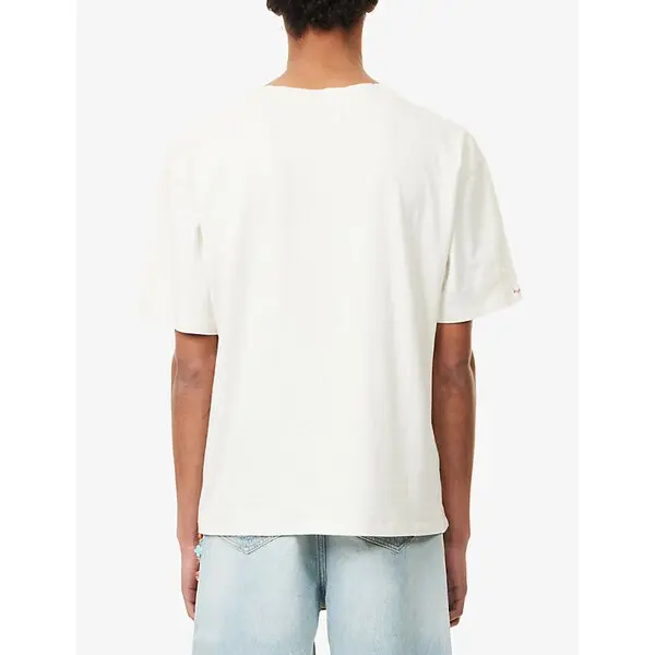 NAHMIAS Dusty Rainbow Logo-embroidered Cotton-jersey T-shirt - Egg White