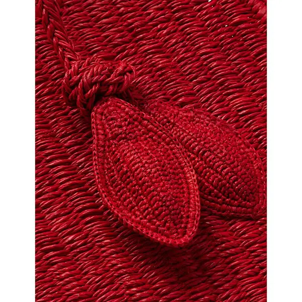 Jacquemus The Turismo Raffia Bowling Bag - Red