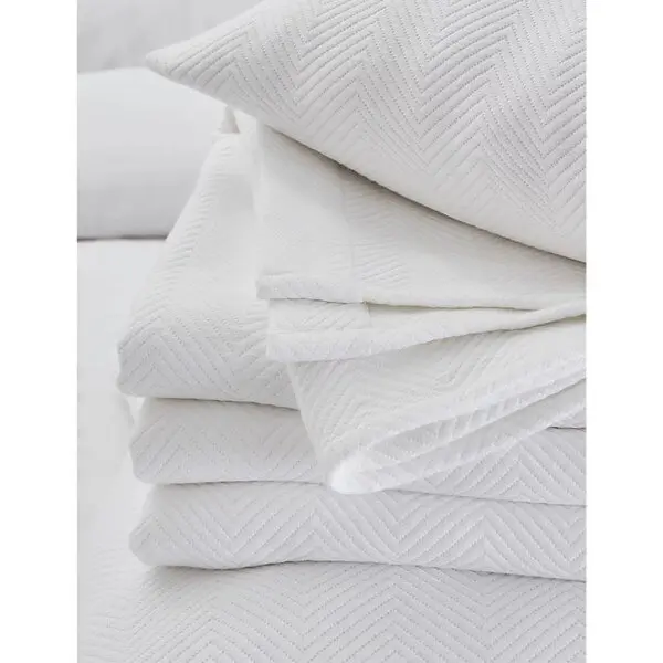 THE WHITE COMPANY Mason Cotton Bedspread 250cm X 190cm - White