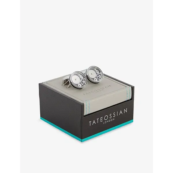 Tateossian Carousel Gear Nuovo Palladium-plated Metal Cufflinks