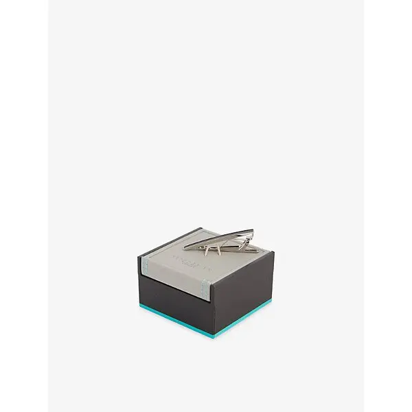 Tateossian D-shape Palladium-plated Metal Tie Clip