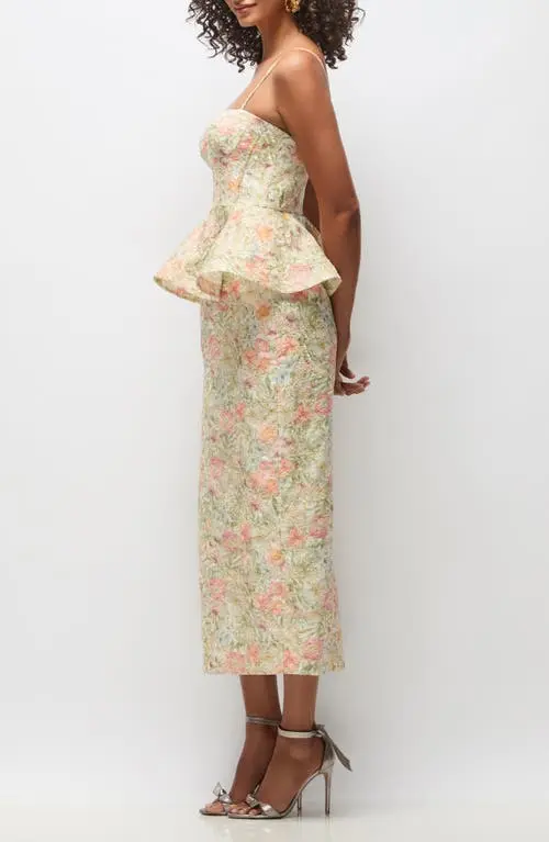 Dessy Collection Saylor Floral Embroidered Peplum Dress