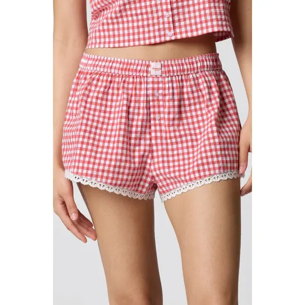 FLORENCE BY MILLS Stretch Cotton Boxer - Red Gingham
