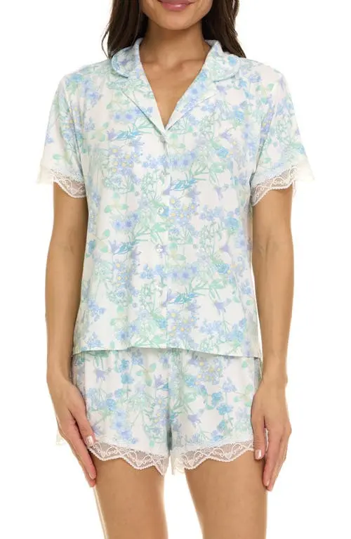 Flora Nikrooz Luna Short Pajamas - Ivory/blue