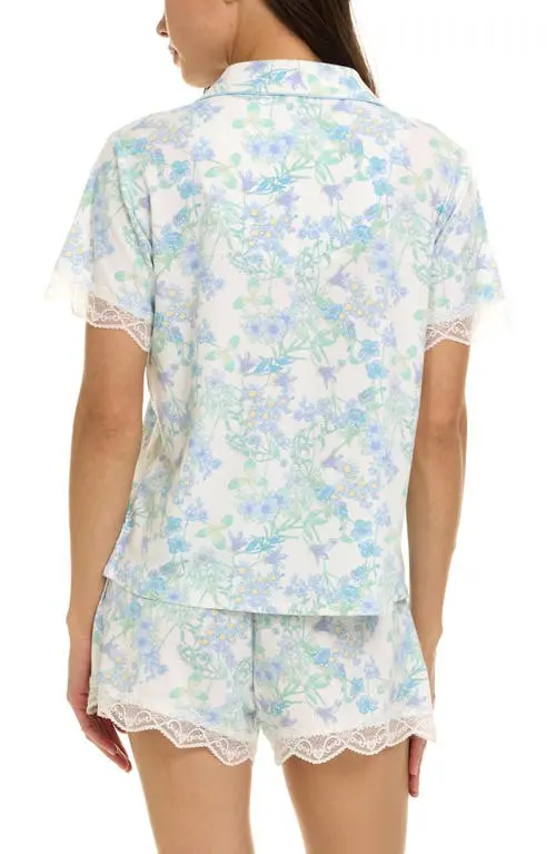 Flora Nikrooz Luna Short Pajamas - Ivory/blue