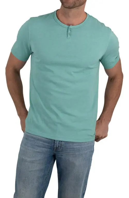 DEVIL-DOG DUNGAREES Short Sleeve Henley - Beach Glass