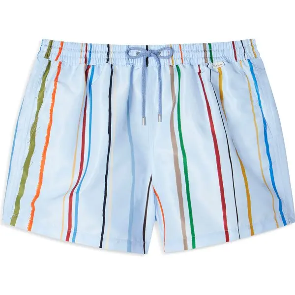Paul Smith Cairo Stripe Swim Trunks - Light Blue