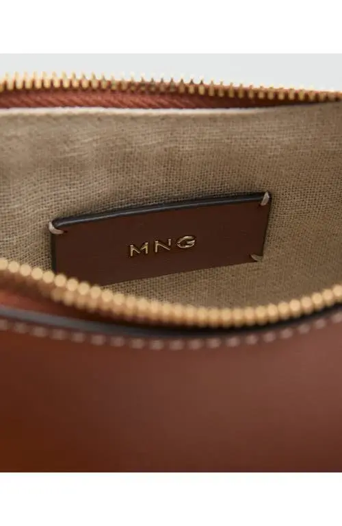 Mango Oval Faux- Shoulder Bag - Leather