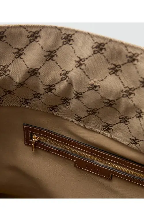 Mango Logo Jacquard Bucket Bag