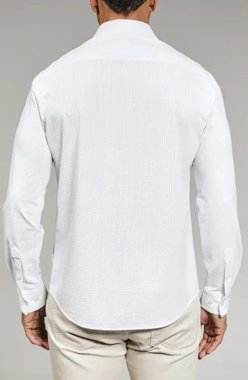 7 Diamonds Ferris Seersucker Button-up Shirt - White