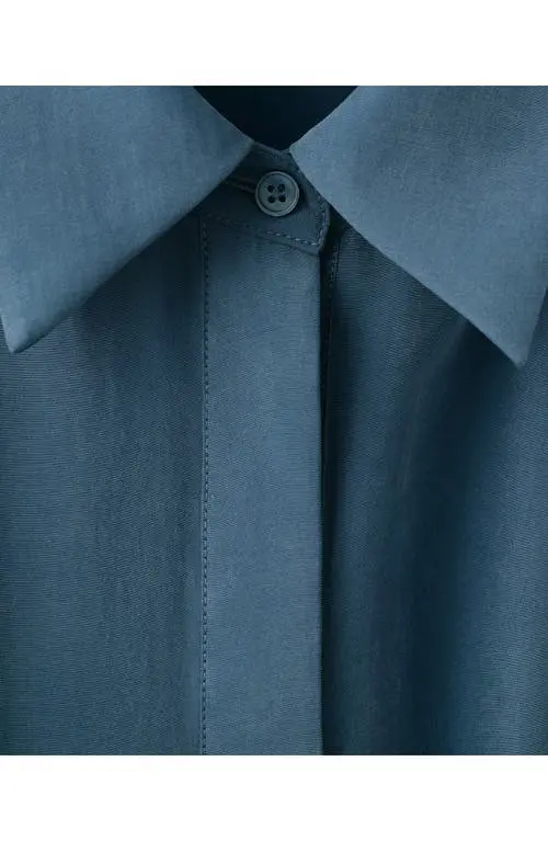 Mango Belted Shirtdress - Blue