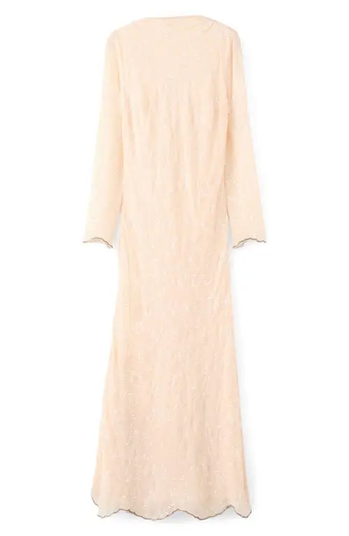 Mango Long Sleeve Sequin Dress