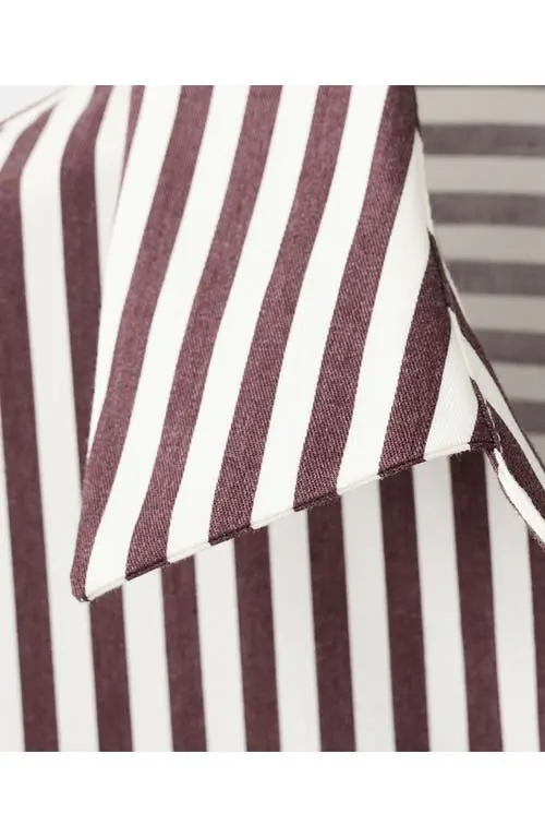 Mango Stripe Cotton Blend Shirt - Ecru