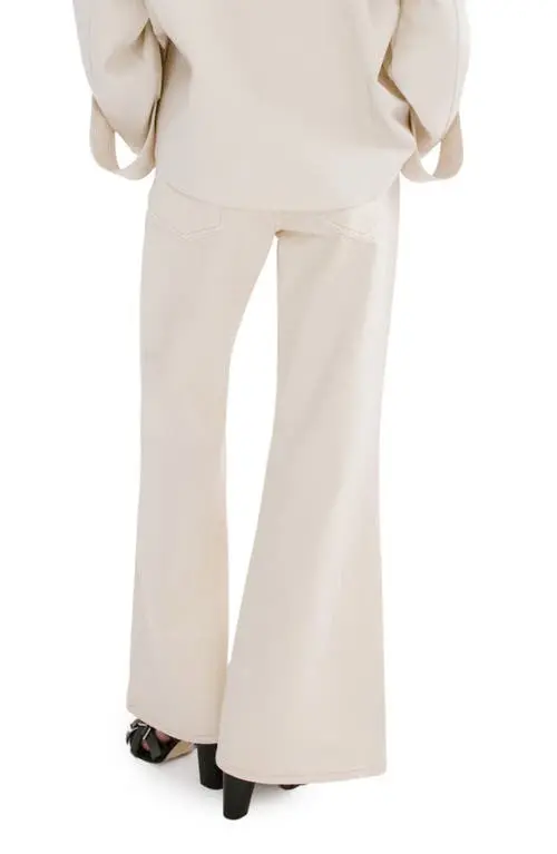 Mango Mid-rise Flare Jeans - Ecru