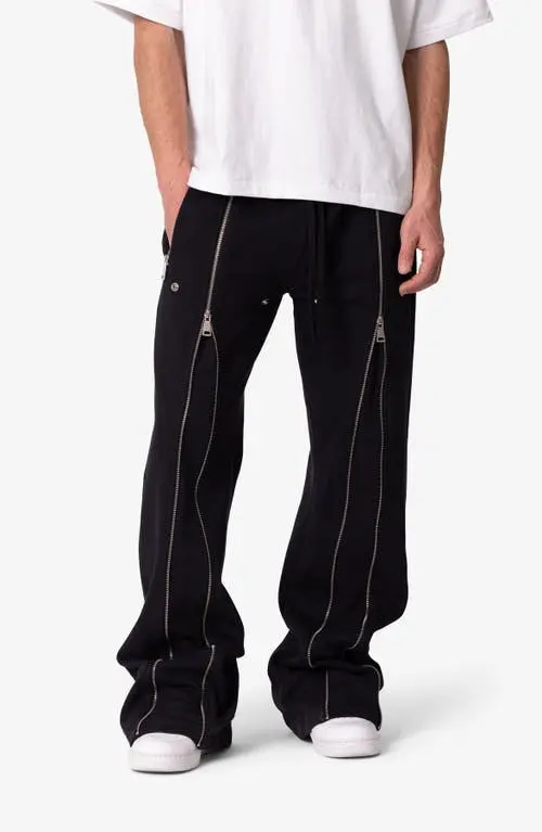 Mnml Rivet Zipper Flare Leg Sweatpants