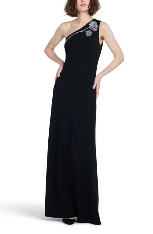 EMILY SHALANT Crystal One-shoulder Gown