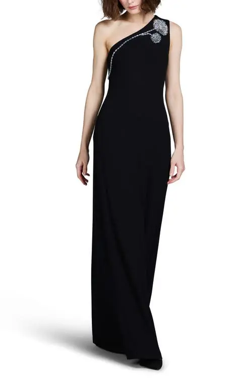 EMILY SHALANT Crystal One-shoulder Gown