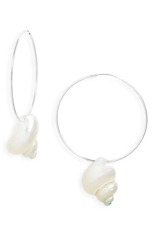 CHILD OF WILD Sea Spiral Shell Hoop Earrings - Silver