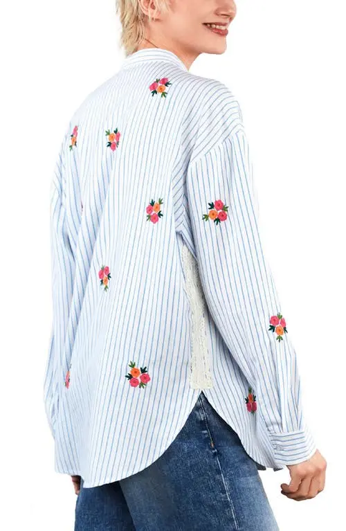 BILLY T Embroidered Stripe Shirt