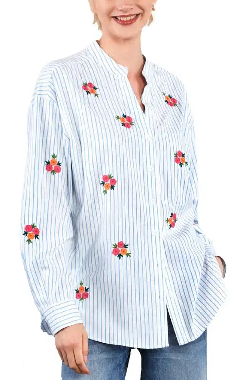 BILLY T Embroidered Stripe Shirt