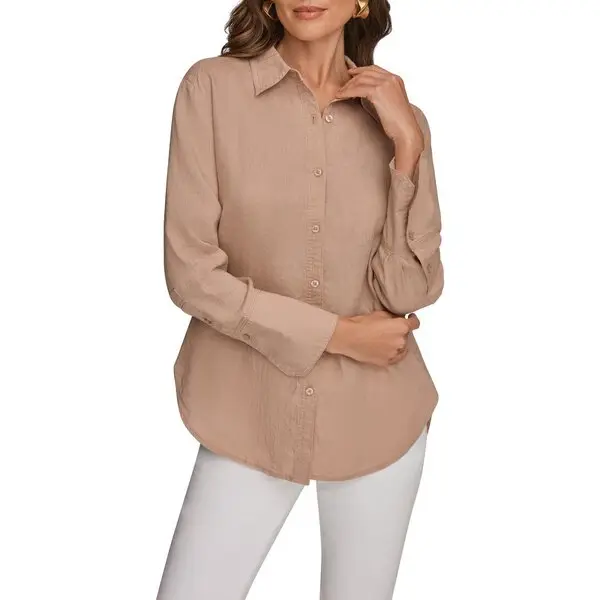 Donna Karan New York Linen Button-up Shirt - Umbria