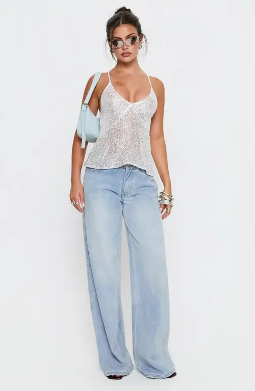 Princess Polly Opaline Sequin Camisole - Silver
