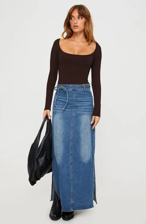 Princess Polly Ellery Wide Scoop Neck Long Sleeve Bodysuit