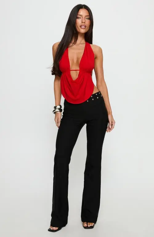 Princess Polly Yevina Grommet Waist Flare Pants