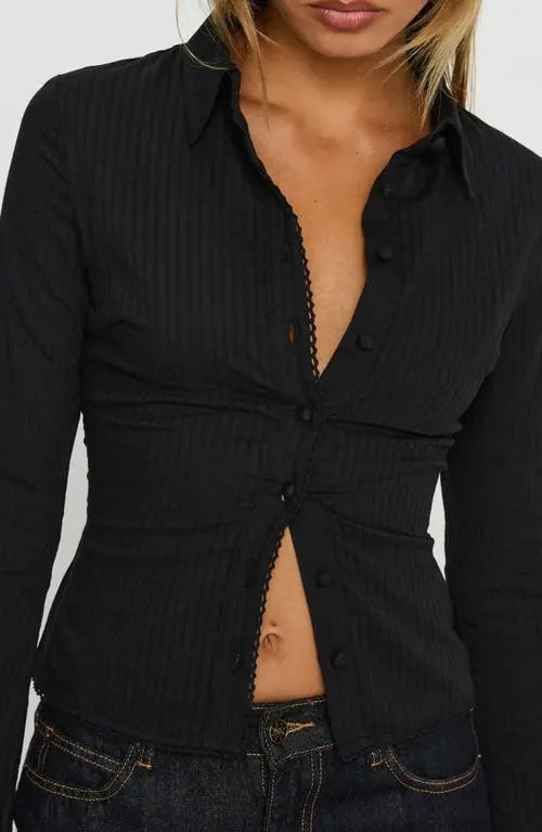 Princess Polly Cotton Blend Button-up Shirt