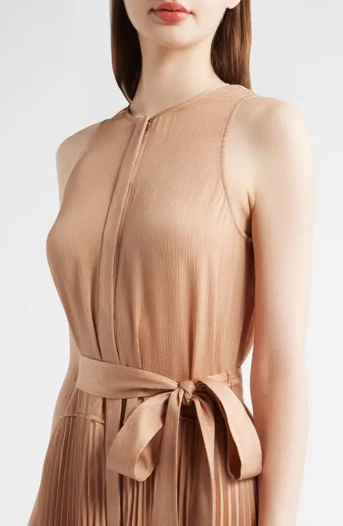 Kobi Halperin Crinkle Pleated Midi Dress - Chai